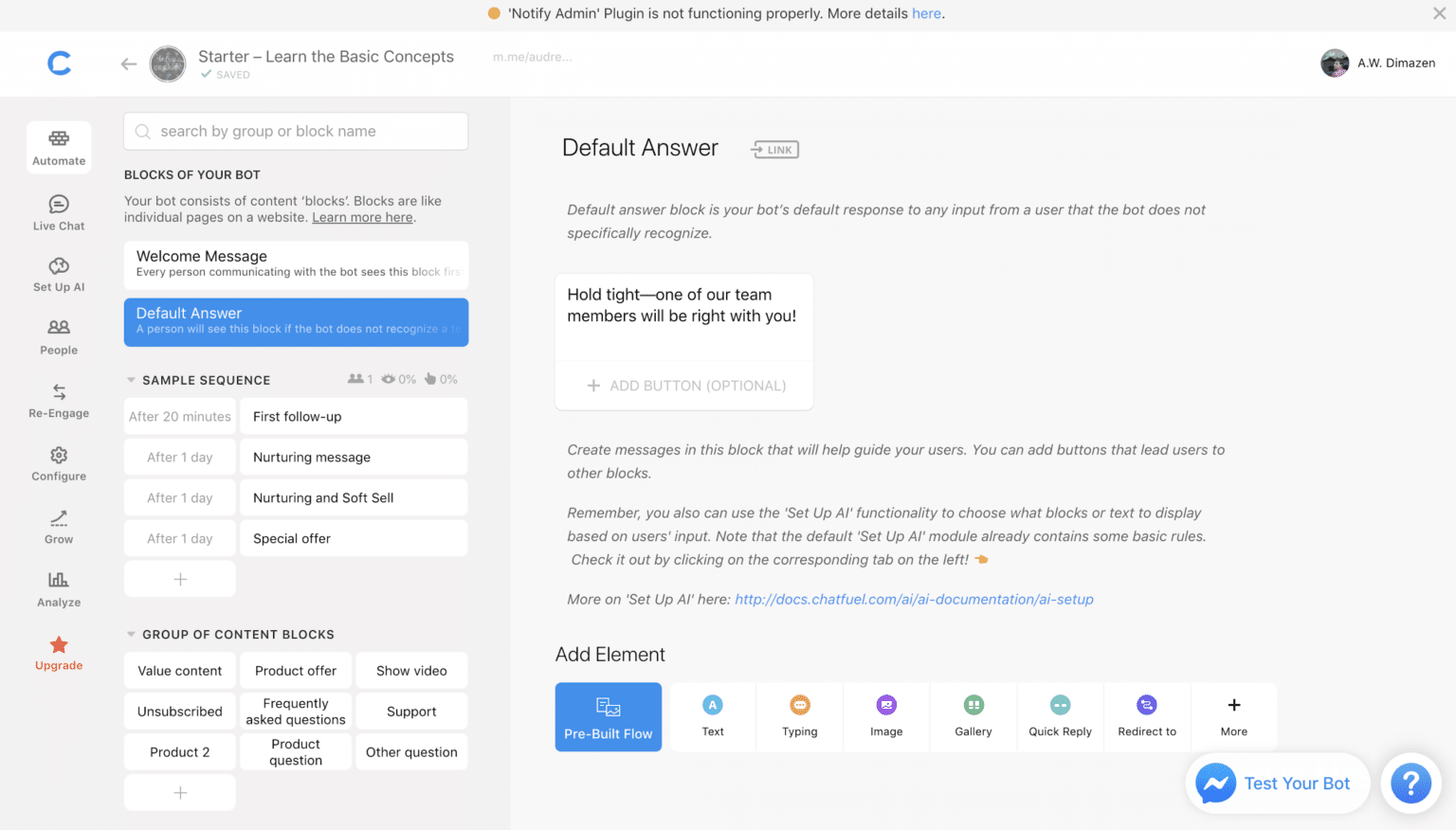 Chatfuel คือ Chatbot ที่ได้รับความนิยมของโลกสำหรับ Facebook Messenger