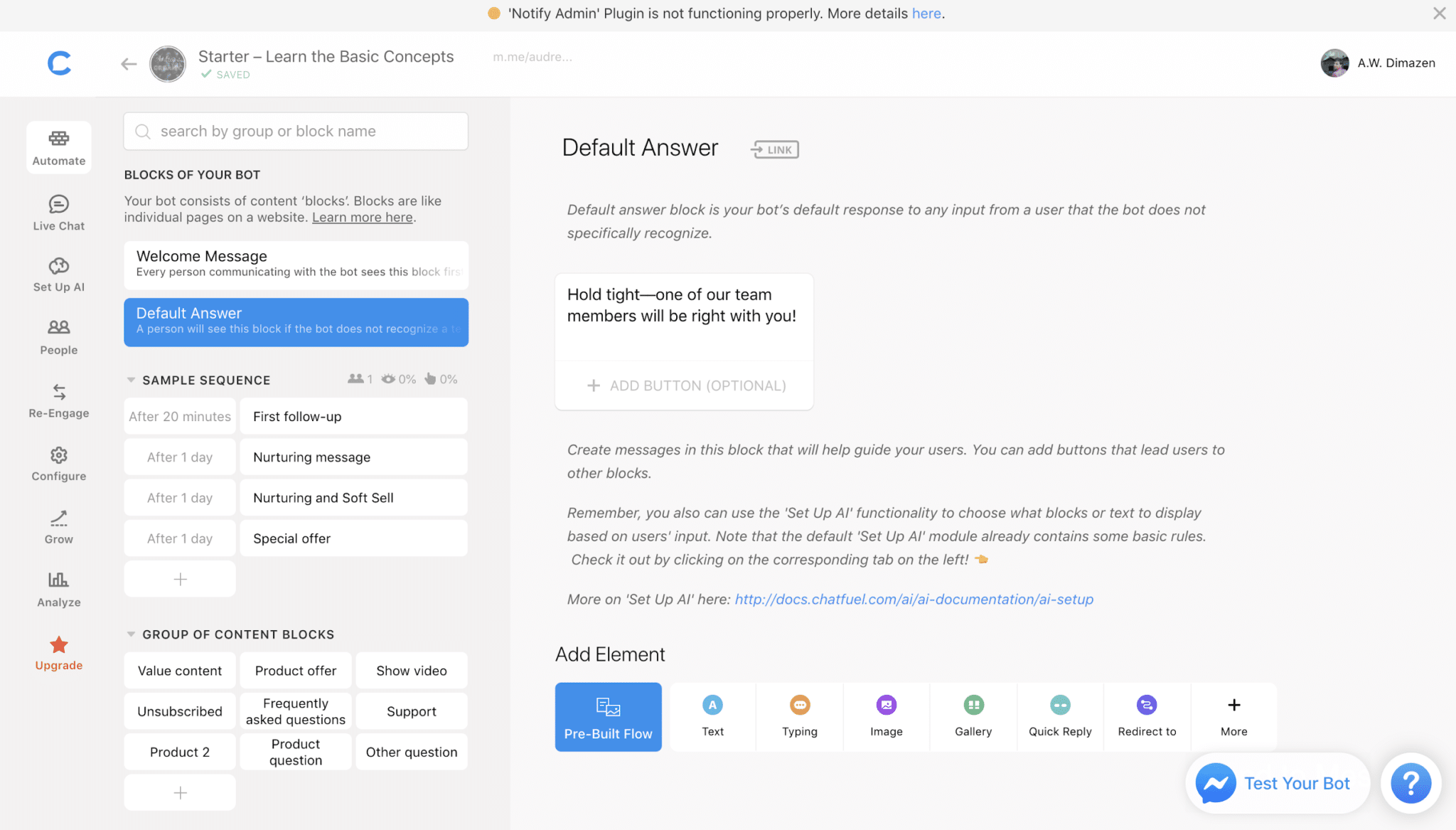Chatfuel คือ Chatbot ที่ได้รับความนิยมของโลกสำหรับ Facebook Messenger